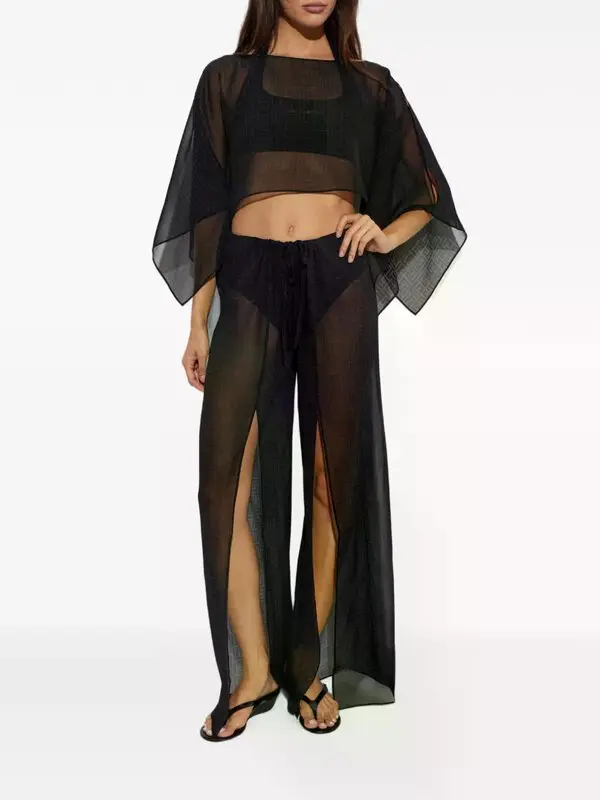 Balmain Monogram Chiffon Beach Trousers