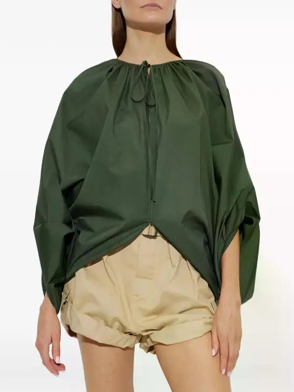 Kenzo Embroidered-logo Tie-neck Blouse