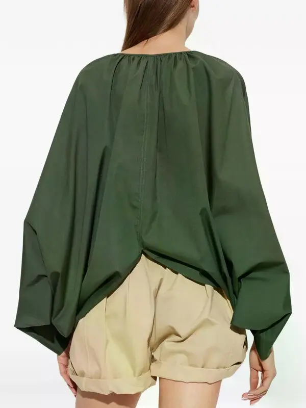 Kenzo Embroidered-logo Tie-neck Blouse