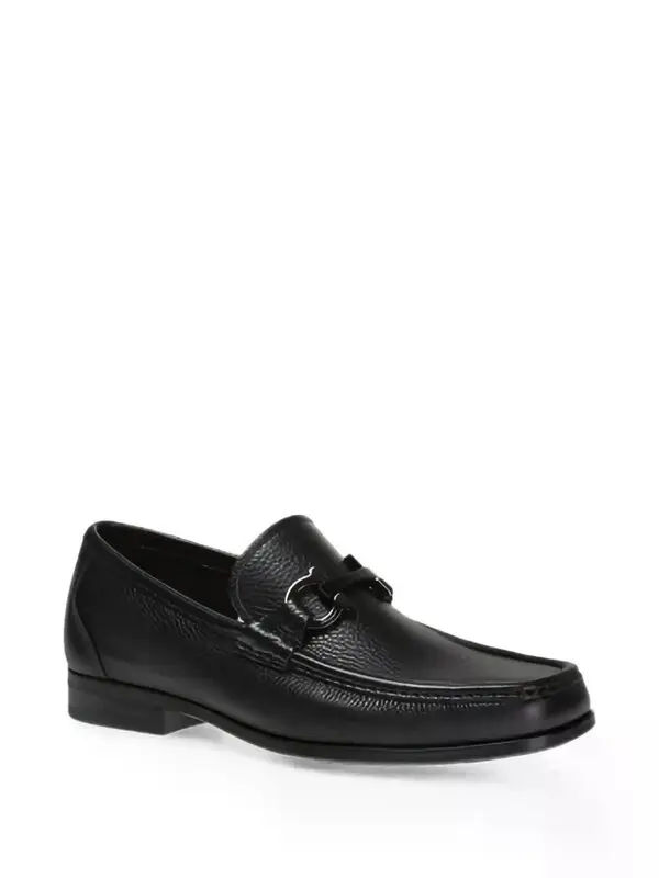FERRAGAMO Gancini Pebbled Leather Loafers