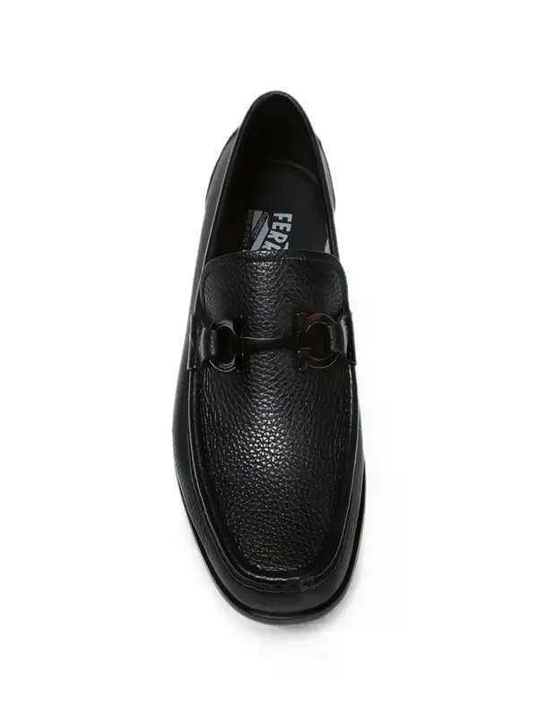 FERRAGAMO Gancini Pebbled Leather Loafers