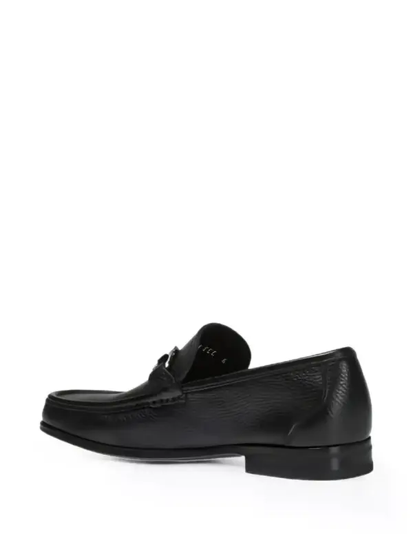 FERRAGAMO Gancini Pebbled Leather Loafers