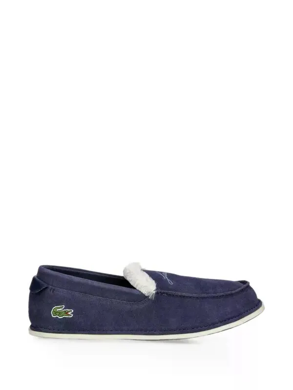 Lacoste Aubrey Faux-fur Trim Loafer-style Slippers - Blue
