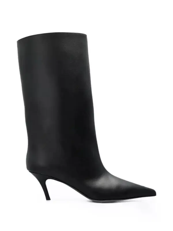Amina Muaddi Fiona Pointed-toe Boots - Black