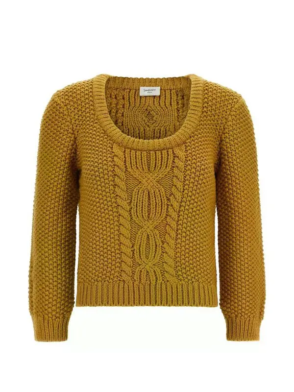 Saint Laurent Wool Cable-knit Sweater - Yellow