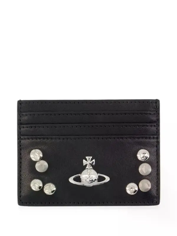 VIVIENNE WESTWOOD Orb-plaque Studded Card Holder - Black