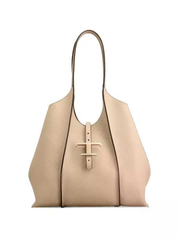 TOD'S T Timeless Leather Tote Bag - Neutrals