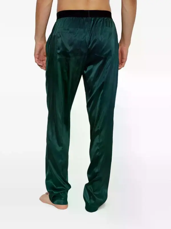 TOM FORD Logo-patch Silk-blend Loungewear Trousers