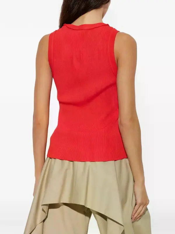 Loewe Logo-embroidered Ribbed-knit Top