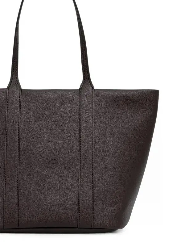 Lacoste Logo-plaque Grained-textured Tote Bag - Brown