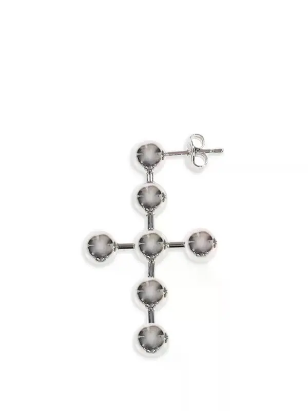 DIESEL® Tone Cross Motif Drop Earrings - Silver