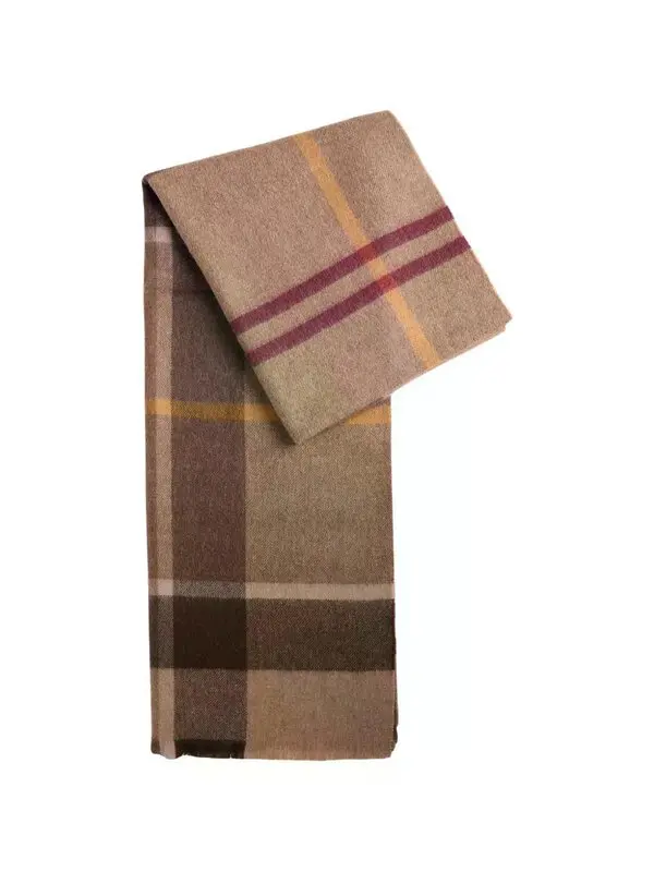 Barbour Rosefield Tartan-check Wool Scarf - Neutrals