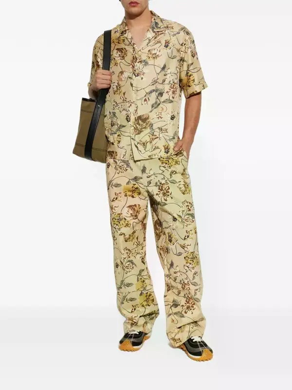 Kenzo Floral Print Straight Leg Trousers