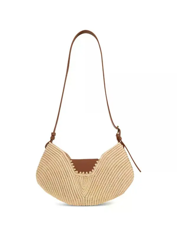 Loewe Medium Swing Bag In Raffia And Calfskin