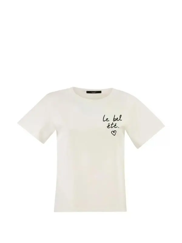 Max Mara Slogan-print Cotton T-shirt - White