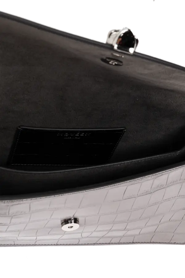 Alexander McQueen Skull Embellished Crocodile-effect Leather Bag