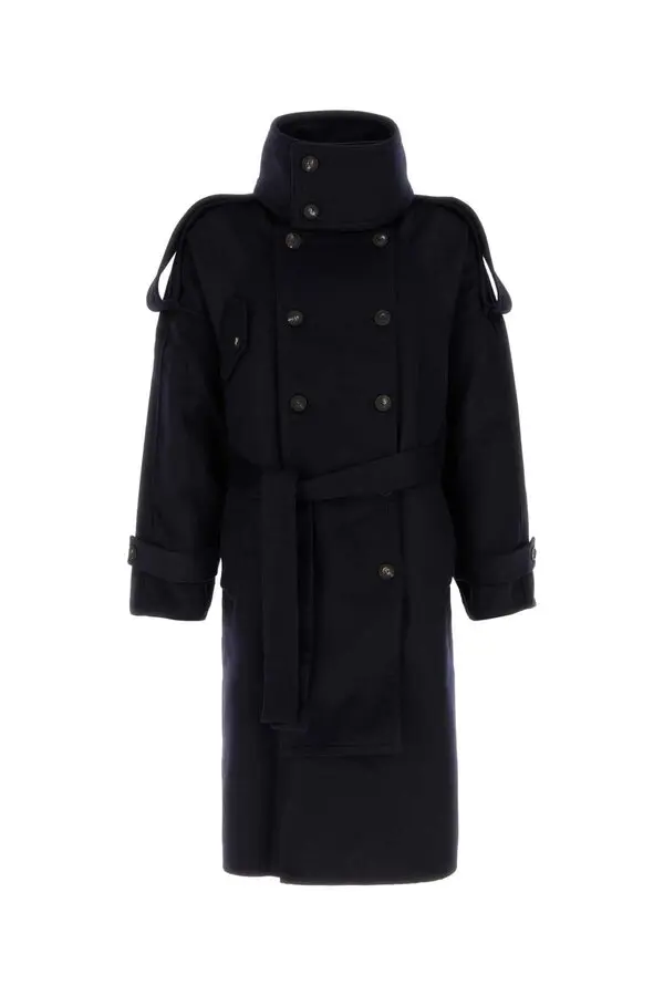 FERRAGAMO Wool Blend Coat - Blue