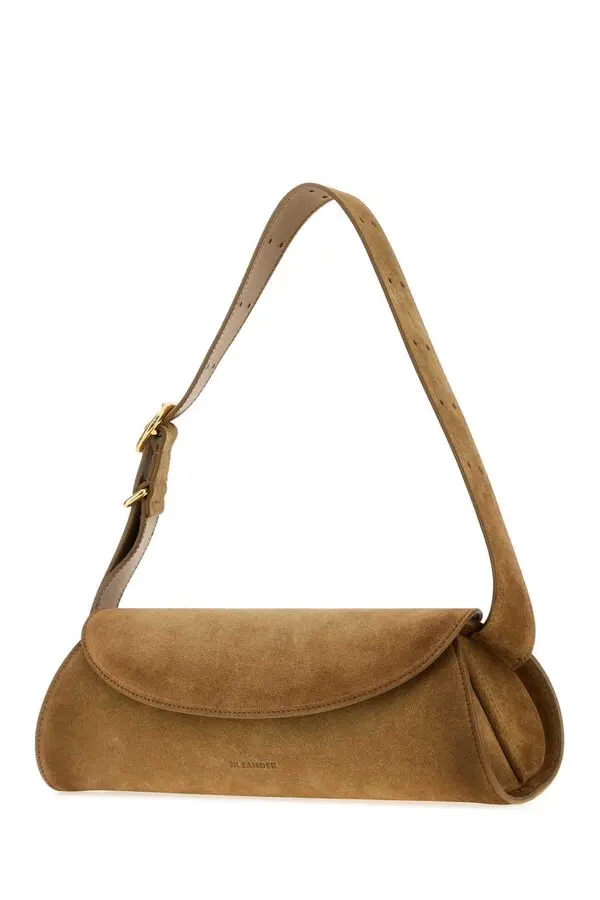 JIL SANDER Biscuit Suede Small Cannolo Crossbody Bag