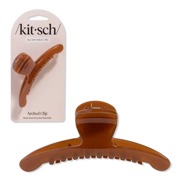 KITSCH Recycled Plastic Large Arched Clip - Mocha