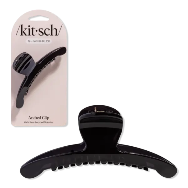 KITSCH Recycled Plastic Large Arched Clip - Black