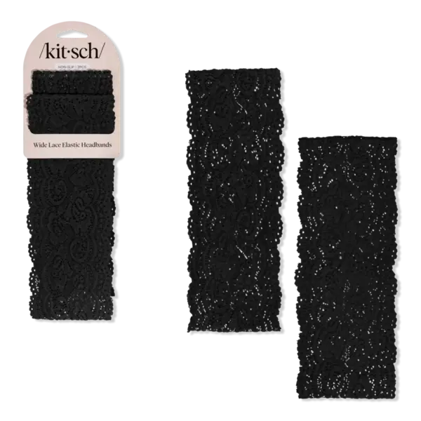 KITSCH Wide Lace Elastic Headbands Set