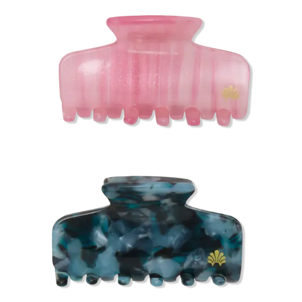 Lele Sadoughi Mini Claw Clip Duo - Blush Teal