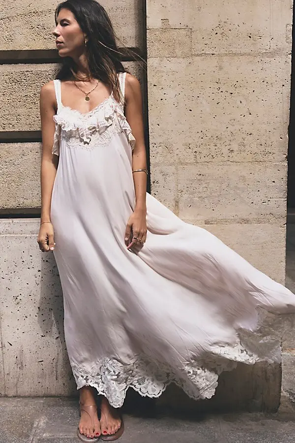 Free People Sweet Heirloom Maxi Slip Dress
