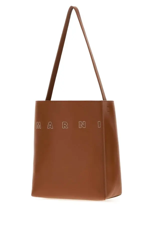 Marni Caramel Leather Shopping Bag