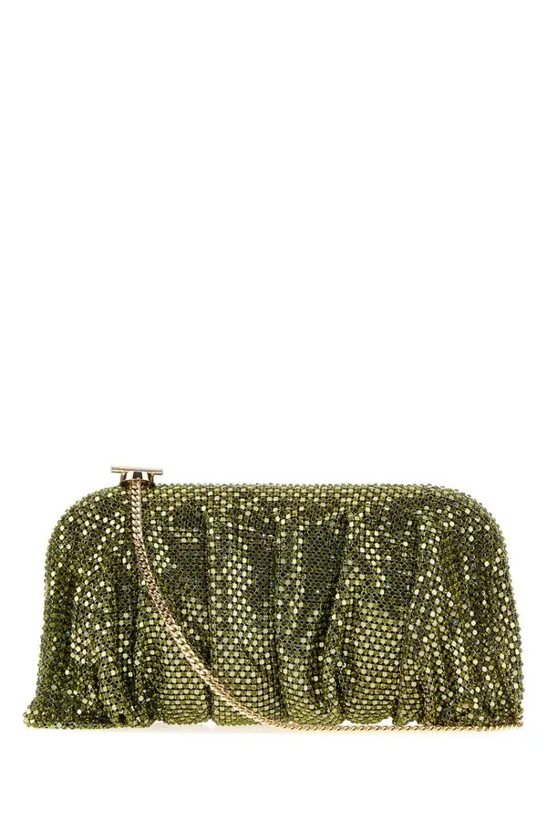 Benedetta Bruzziches La Grande Venus Rhinestone Clutch - Green