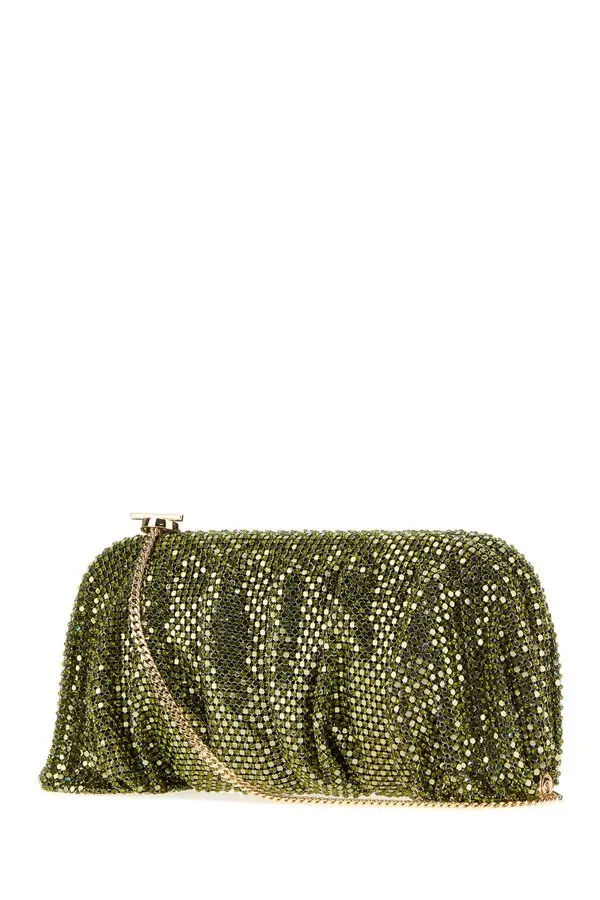 Benedetta Bruzziches La Grande Venus Rhinestone Clutch - Green