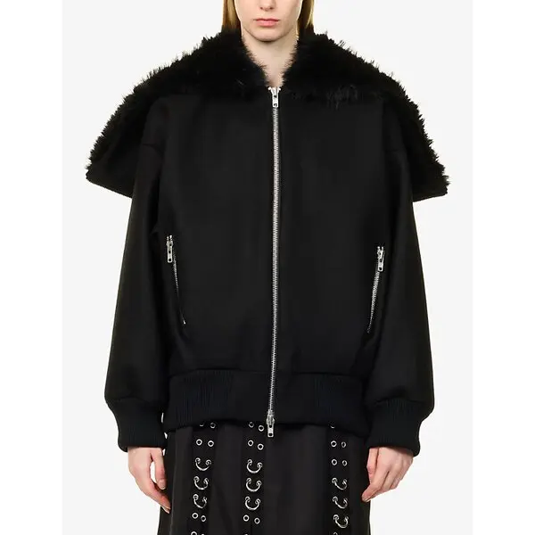 Simone Rocha Split-hood Wool-blend Jacket