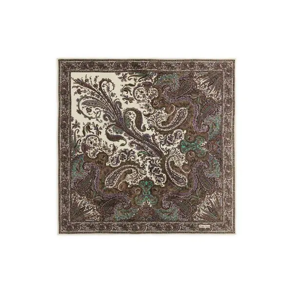 Ralph Lauren Paisley Crepe De Chine Square Scarf