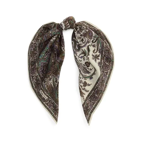 Ralph Lauren Paisley Crepe De Chine Square Scarf