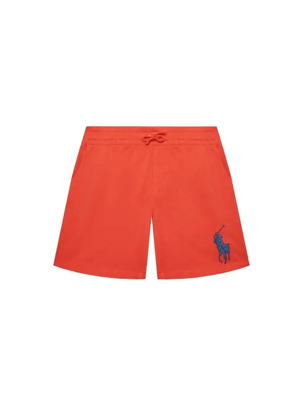Polo Ralph Lauren Mini Athletic Shorts" Orange Logo Detail - Red