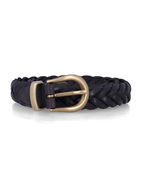 MANCINI 1979 Braided Leather Belt With Oval Buckle