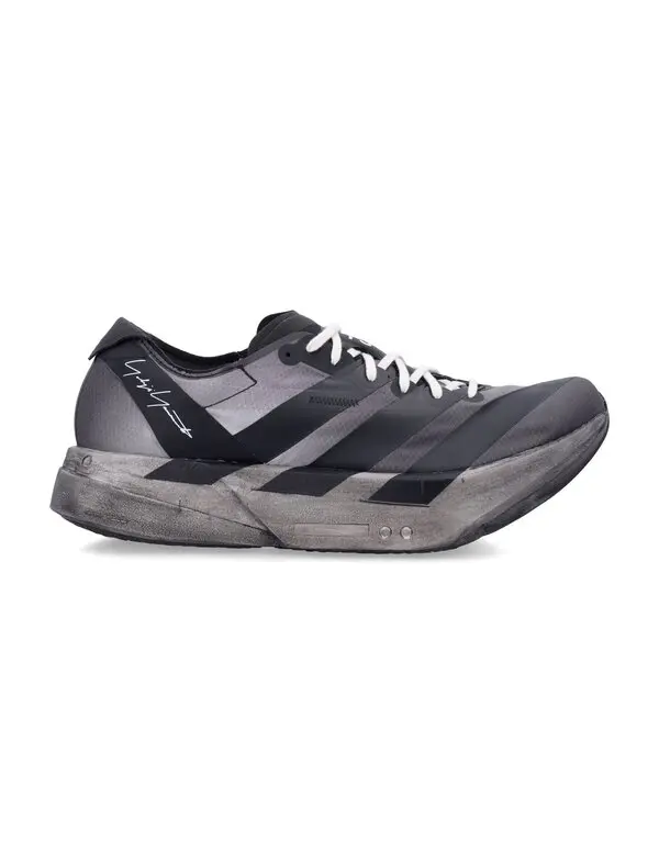 Y3 Low-top Sneakers With Textured Upper And Sculpted Platform - Nero