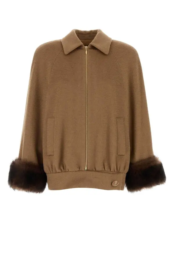 Valentino Garavani Biscuit-textured Tailored Jacket - Camel