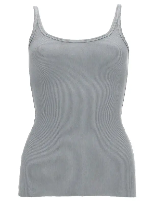 MSGM Ribbed Stretch-knit Camisole - Grey