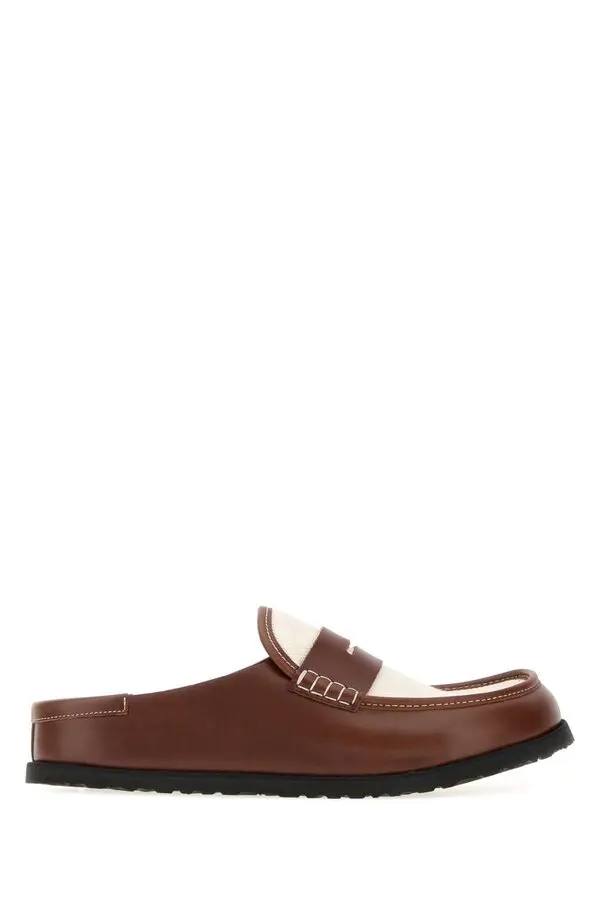 BIRKENSTOCK Naples Slippers In Canvas And Nappa Leather - Multicoloured