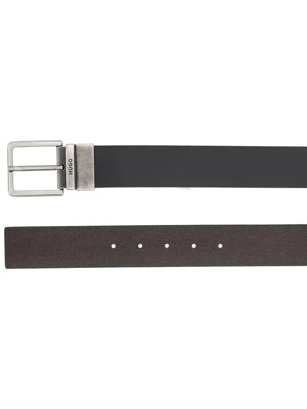 Hugo Reversible Leather Belt - Black