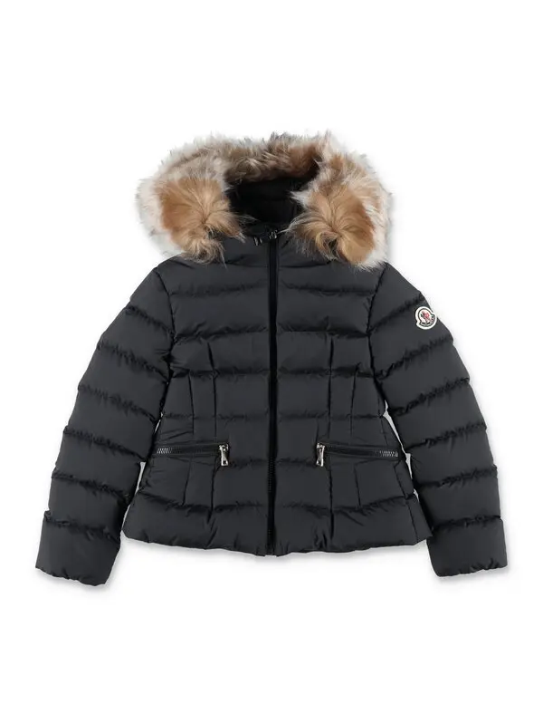 Moncler Quilted Hooded Down Jacket With Faux-fur Trim - Nero