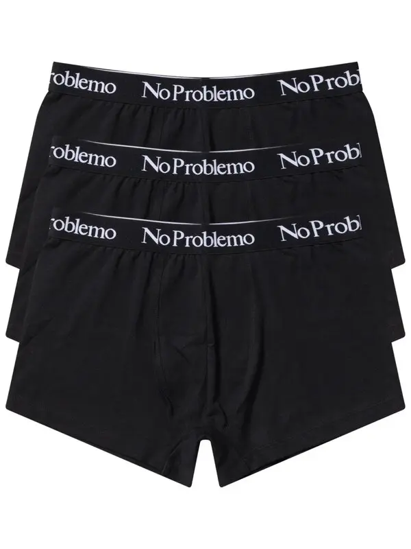 NO PROBLEMO Mini Logo Boxer Briefs - Black