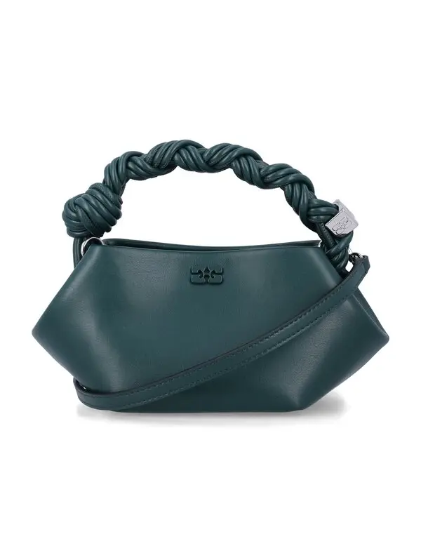 GANNI Braided Handle Top Handle Bag - Verde