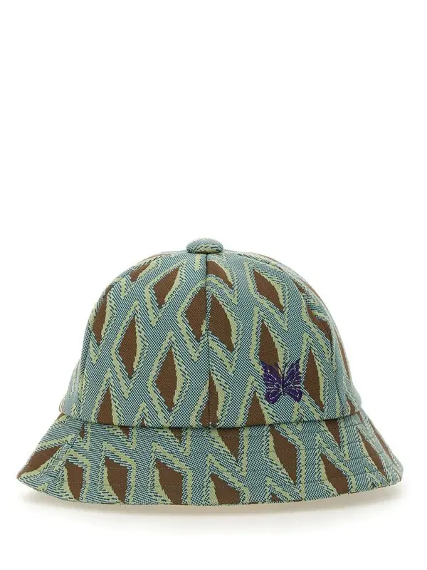Needles Bucket Hat With Geometric Print - Azure