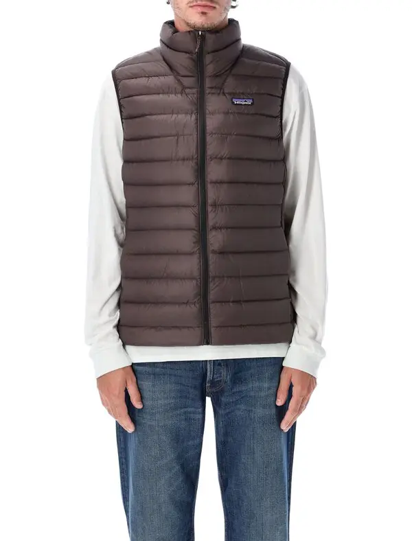 Patagonia Down Sweater Recycled Nylon Puffer Vest - Marrone