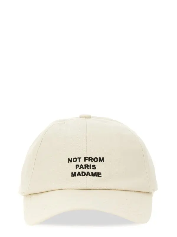 Drole De Monsieur Embroidered Baseball Cap - Beige