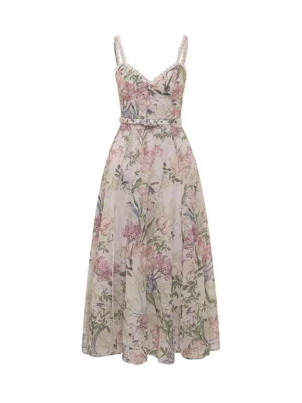 Charo Ruiz Ibiza Elegant Floral Maxi Suit With Belt