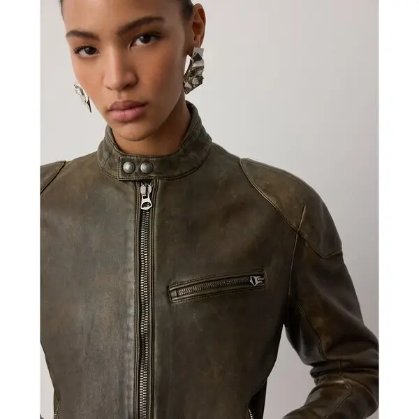 Ralph Lauren Orman Lambskin Moto Jacket