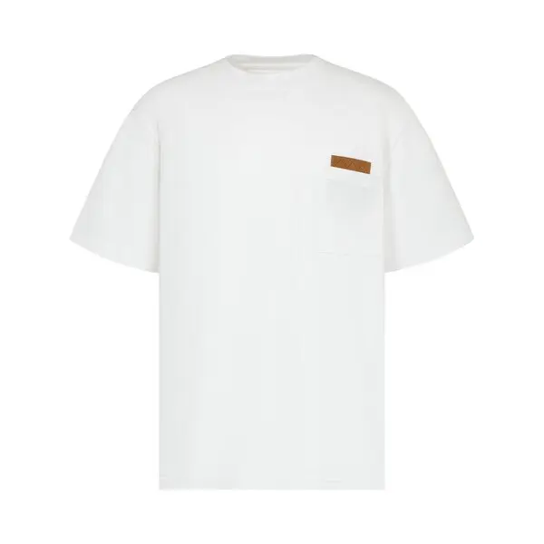 Bottega Veneta Pima Cotton Jersey T-shirt With Leather Detail - White