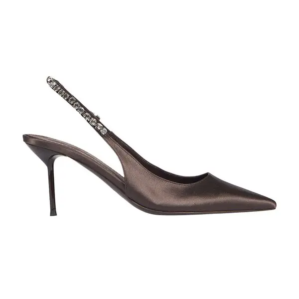 Paris Texas Wmns Lidia Slingback 'satin Ebony